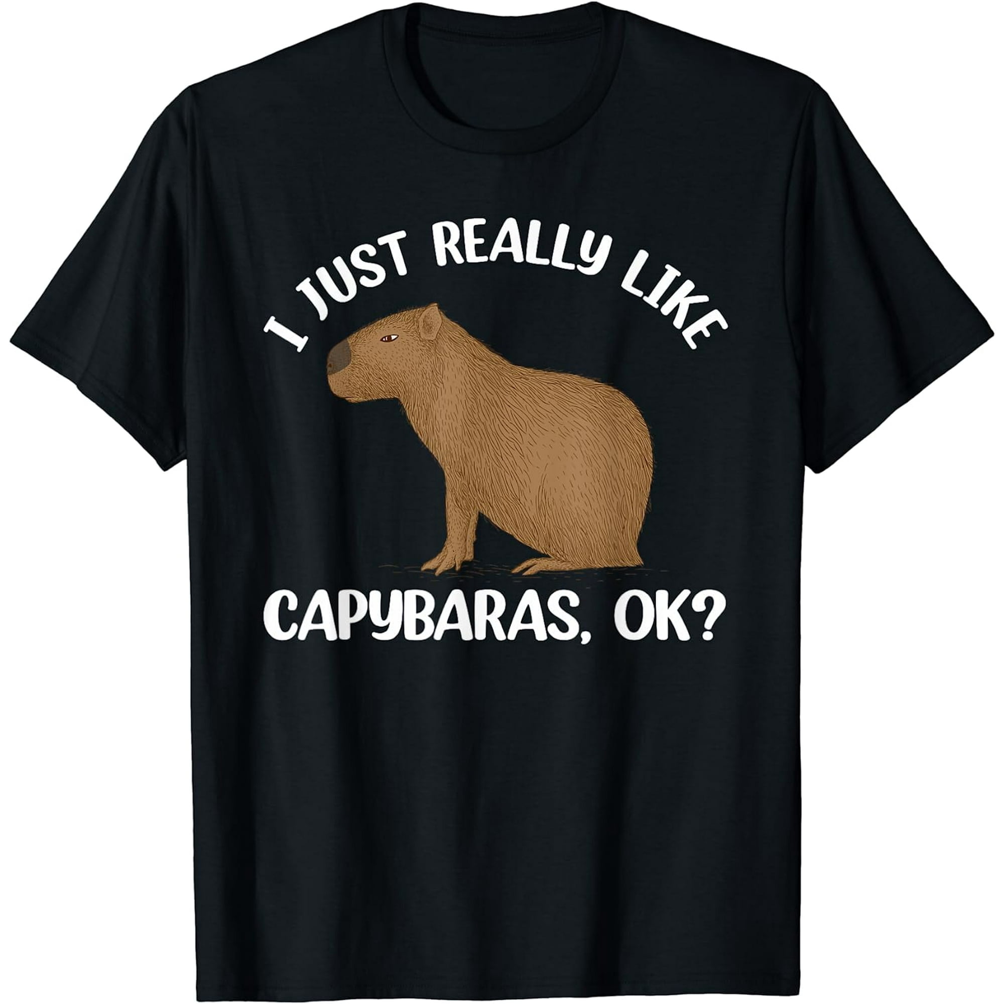 Funny Capybara Art For Men Women Capybara Lover Short Sleeve Black T ...