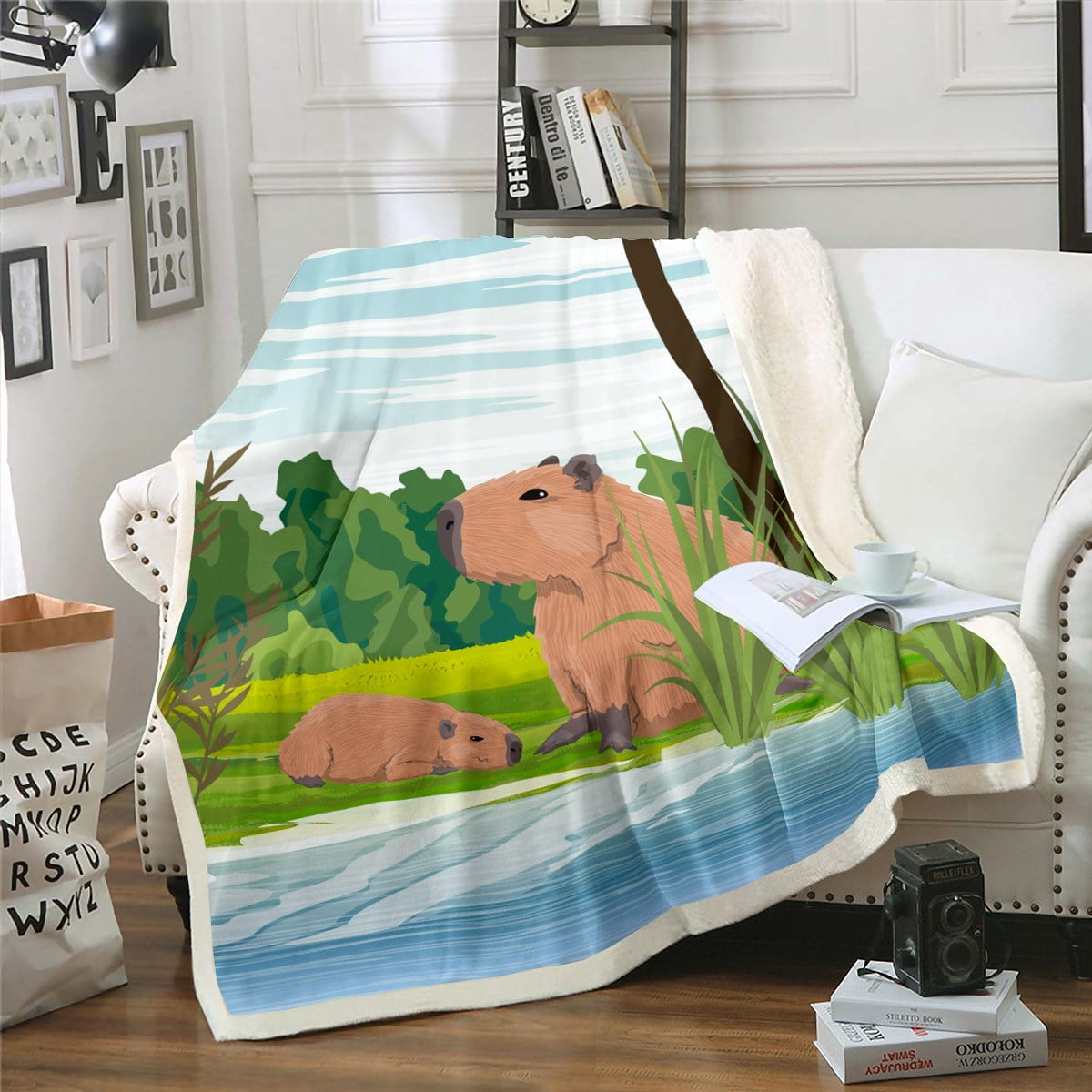 Funny Capybara Blanket Kawaii Decor,Girls Boys Cute Cartoon Capybaras ...