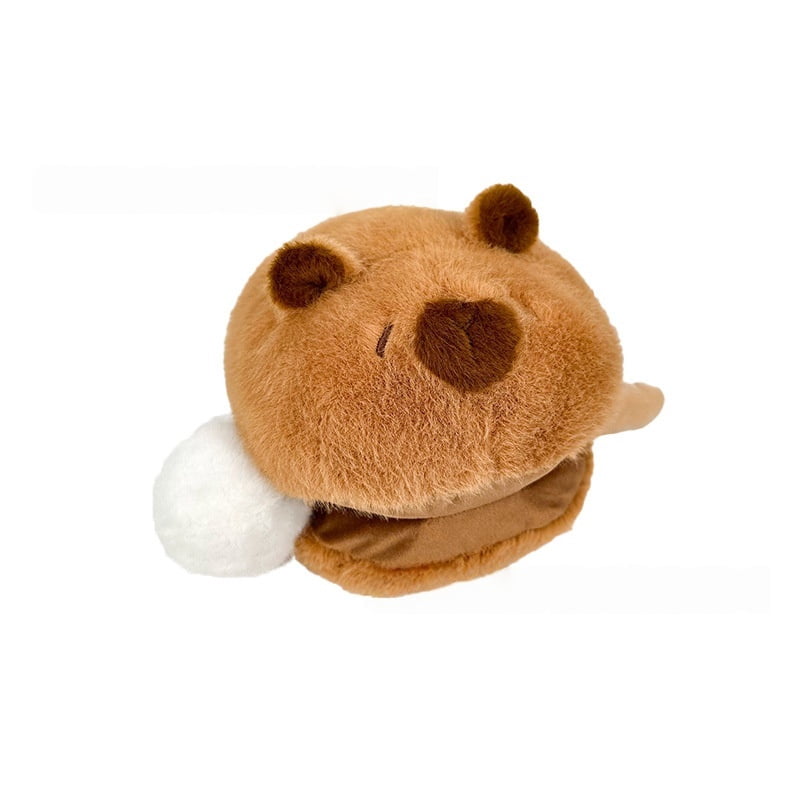 “Funny Capybara Plush Toy with Wooden Fish, Cute Desk Stress Relief Toy ...