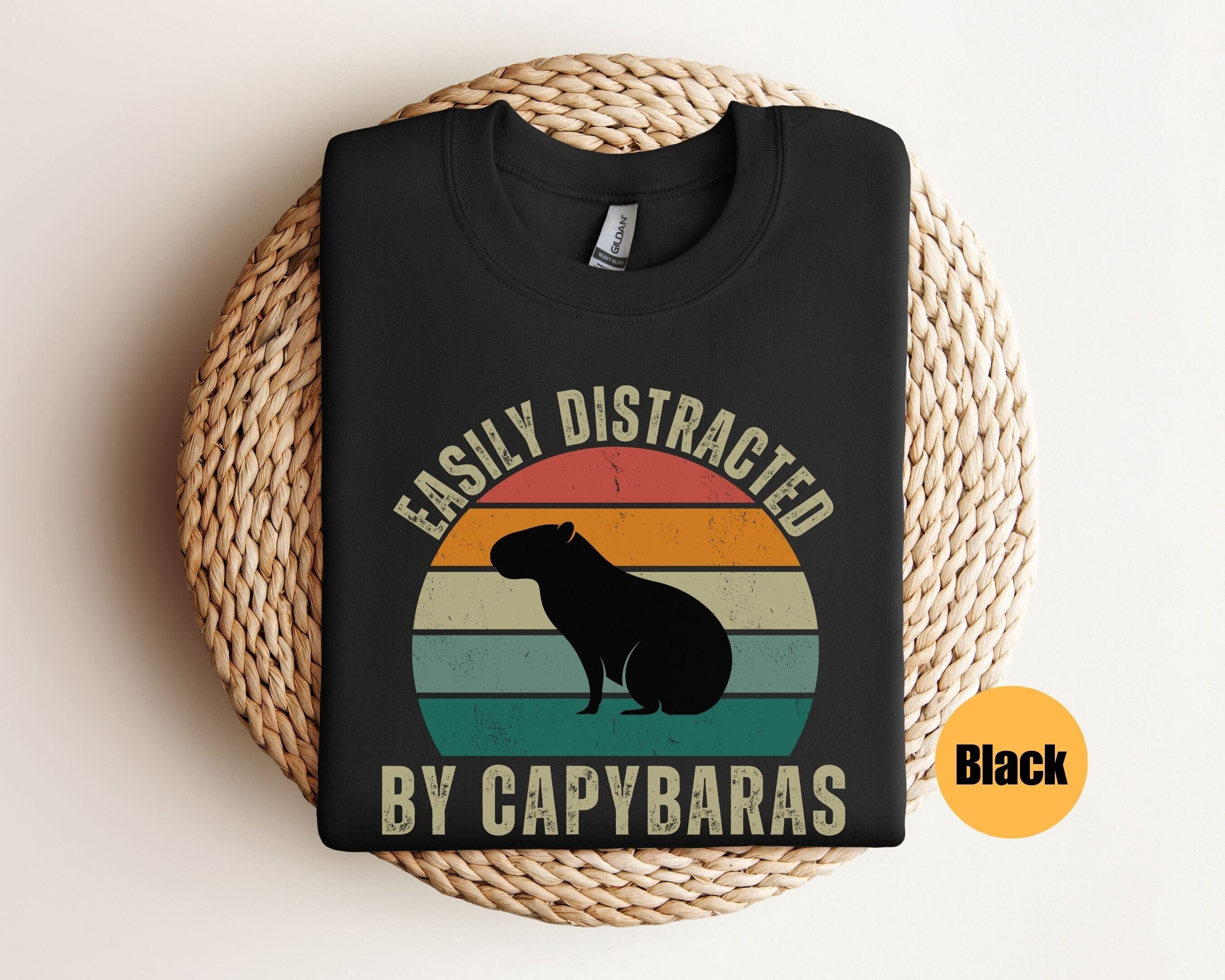 Funny Capybara T-Shirt Easily Distracted By Capybaras T-Shirt Capybara ...