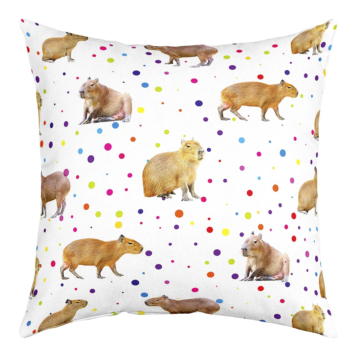 Funny Capybara Throw Pillow Cover 16x16 Inch,Cute 3D Capybara Pillow ...