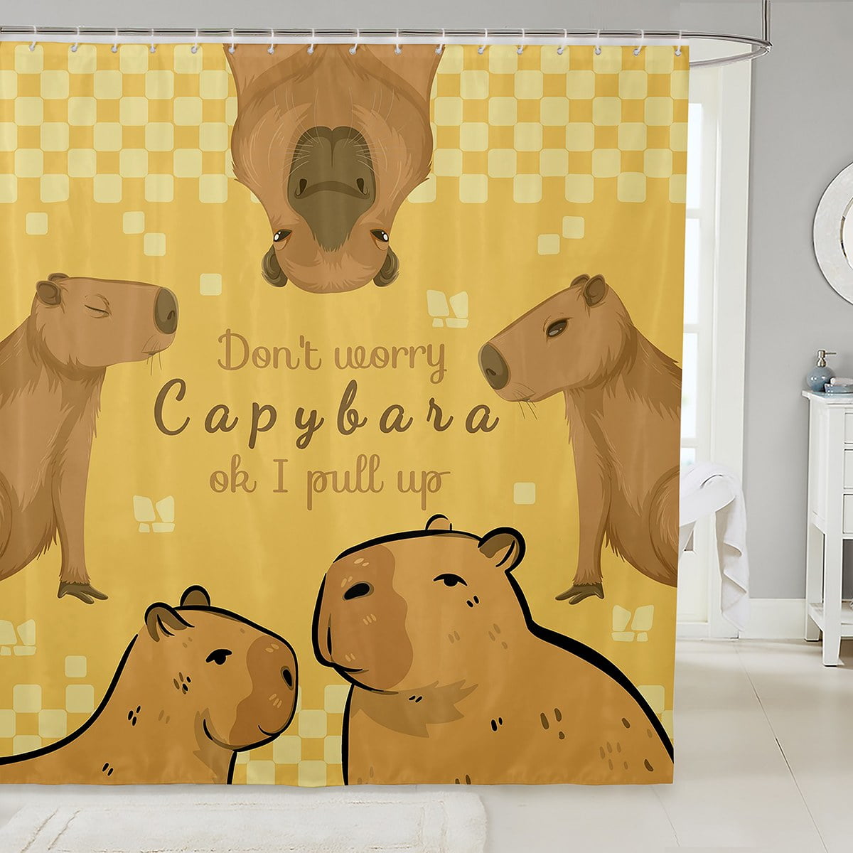 Funny Capybaras Shower Curtain Cute Capybara Curtains Gifts for ...