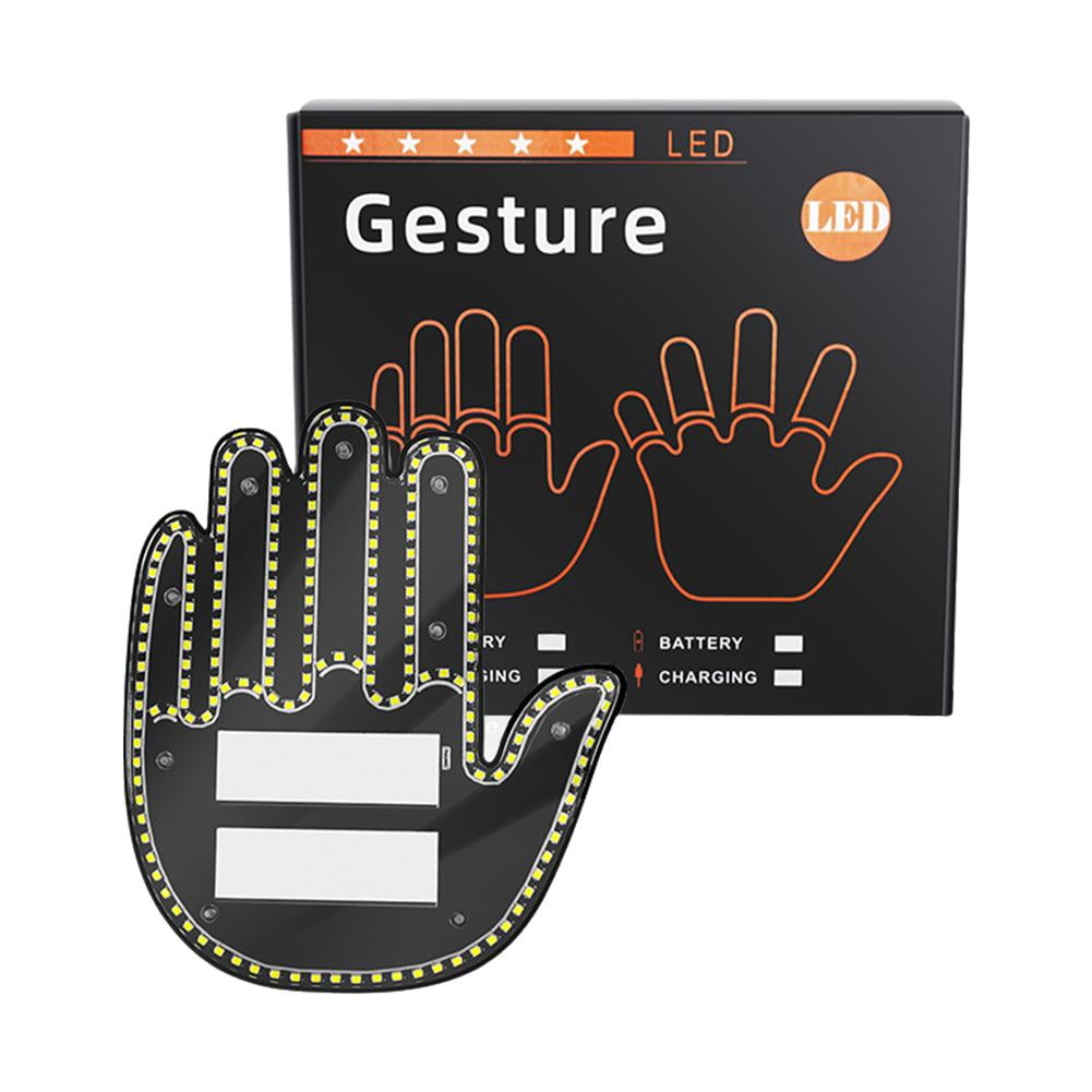 Funny Car Middle Finger Gesture Sign Light with Remote For Car SUV ...