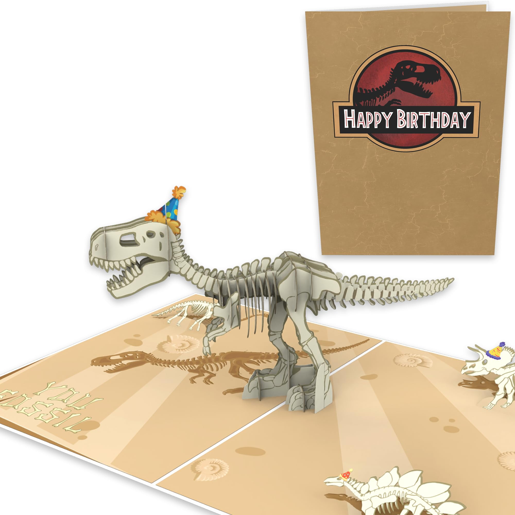 Funny Card | Pop Up SMRT-Rex Skeleton - Happy You Fossil | 3D Dino ...