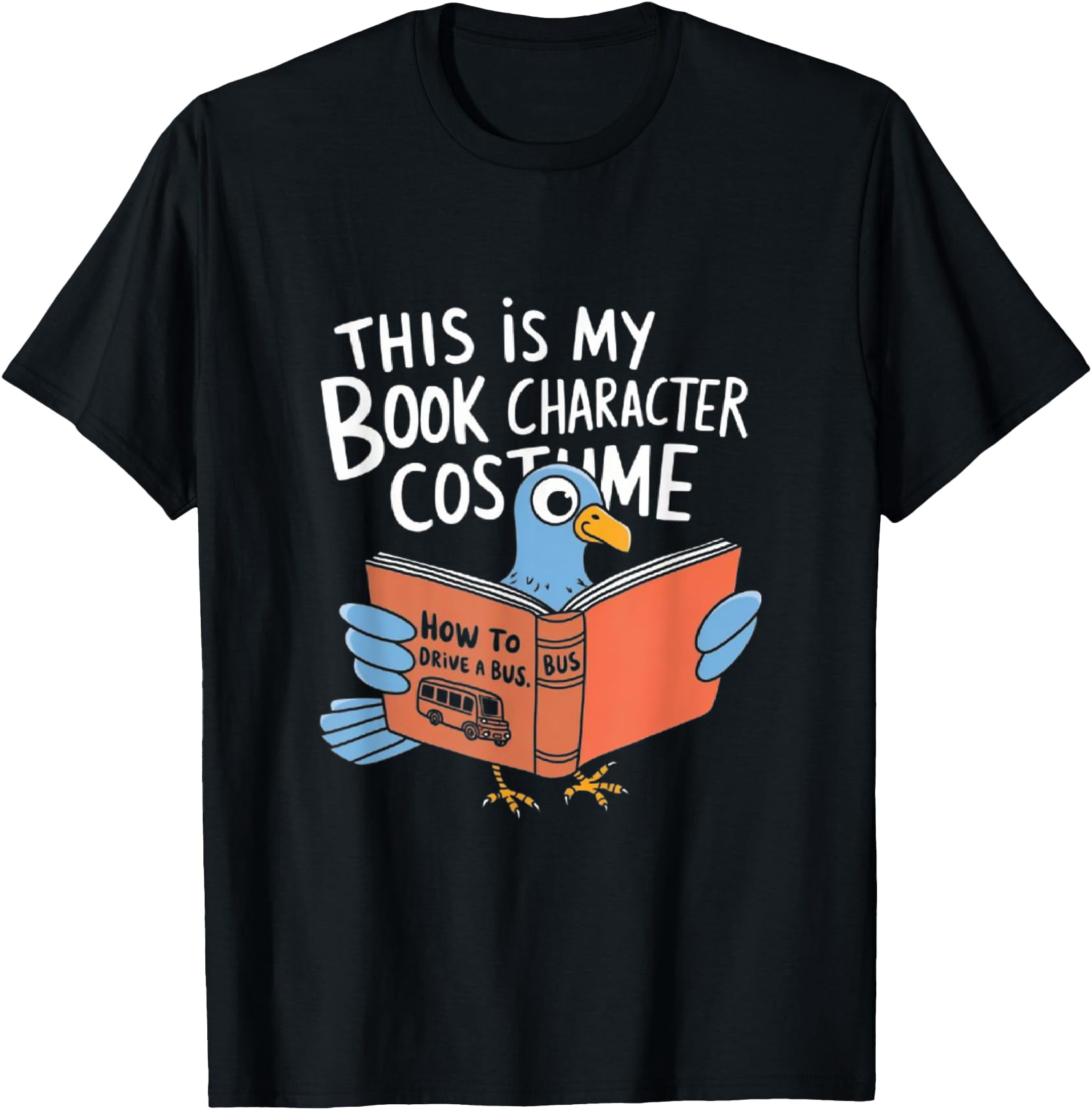 Funny Cartoon Bird Reading T-Shirt for Book Lovers and Young Readers ...
