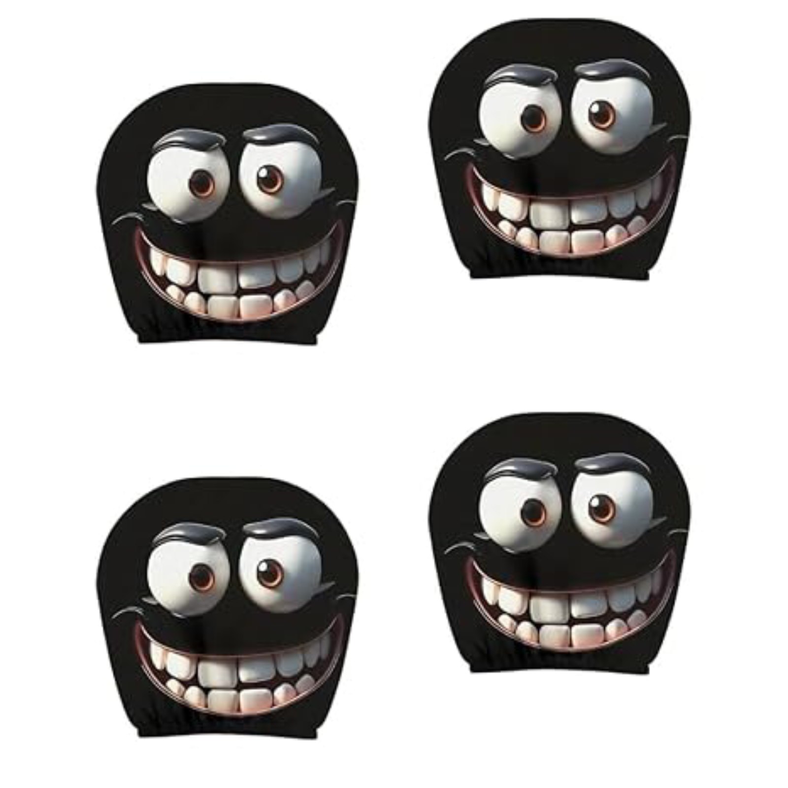 Funny Cartoon Car Headrest Covers, Cute Funny Cartoon Eyes Car Headrest ...