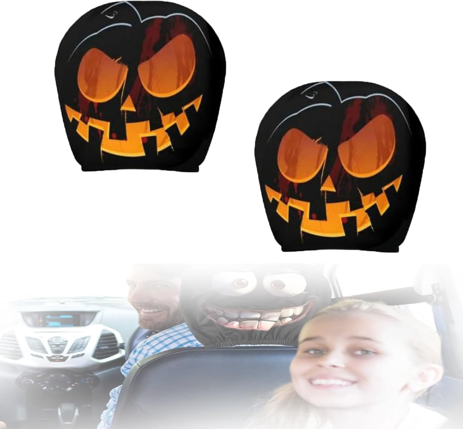 Funny Cartoon Car Headrest Covers for cars-2PCS Universal Fit,2025 New ...
