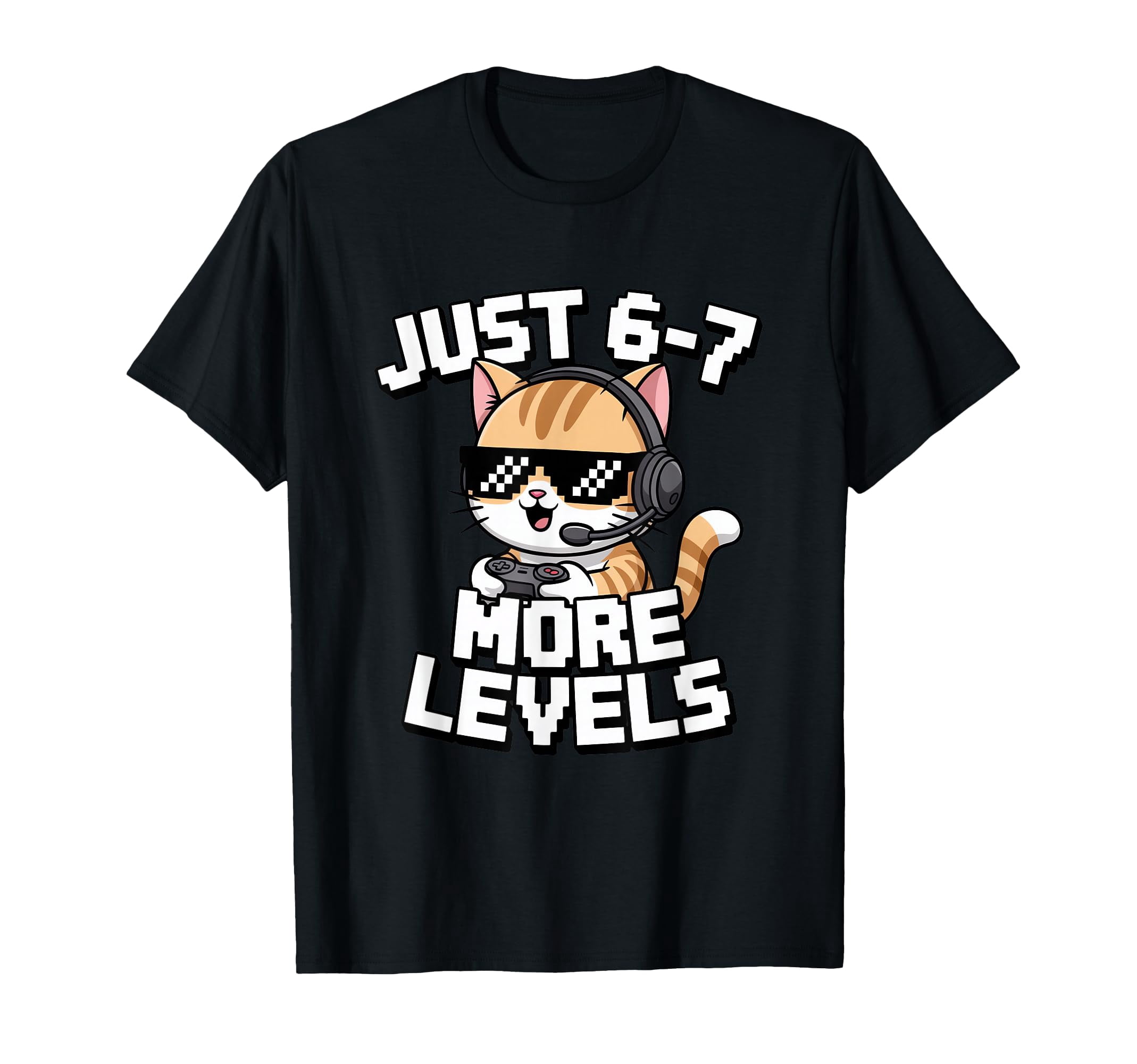 Funny Cartoon Cat Gamer T-Shirt for Gaming Enthusiasts - Walmart.com