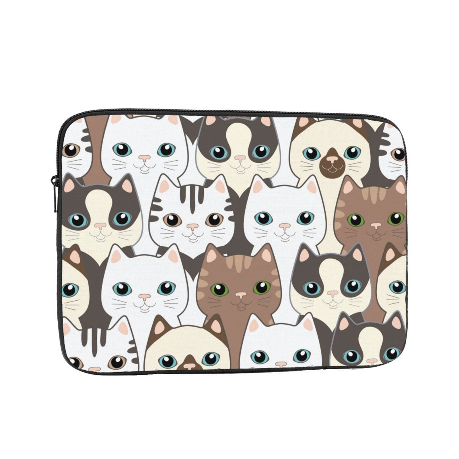Funny Cartoon Cats Pattern 15 inch Portable Laptop Sleeve Compatible ...
