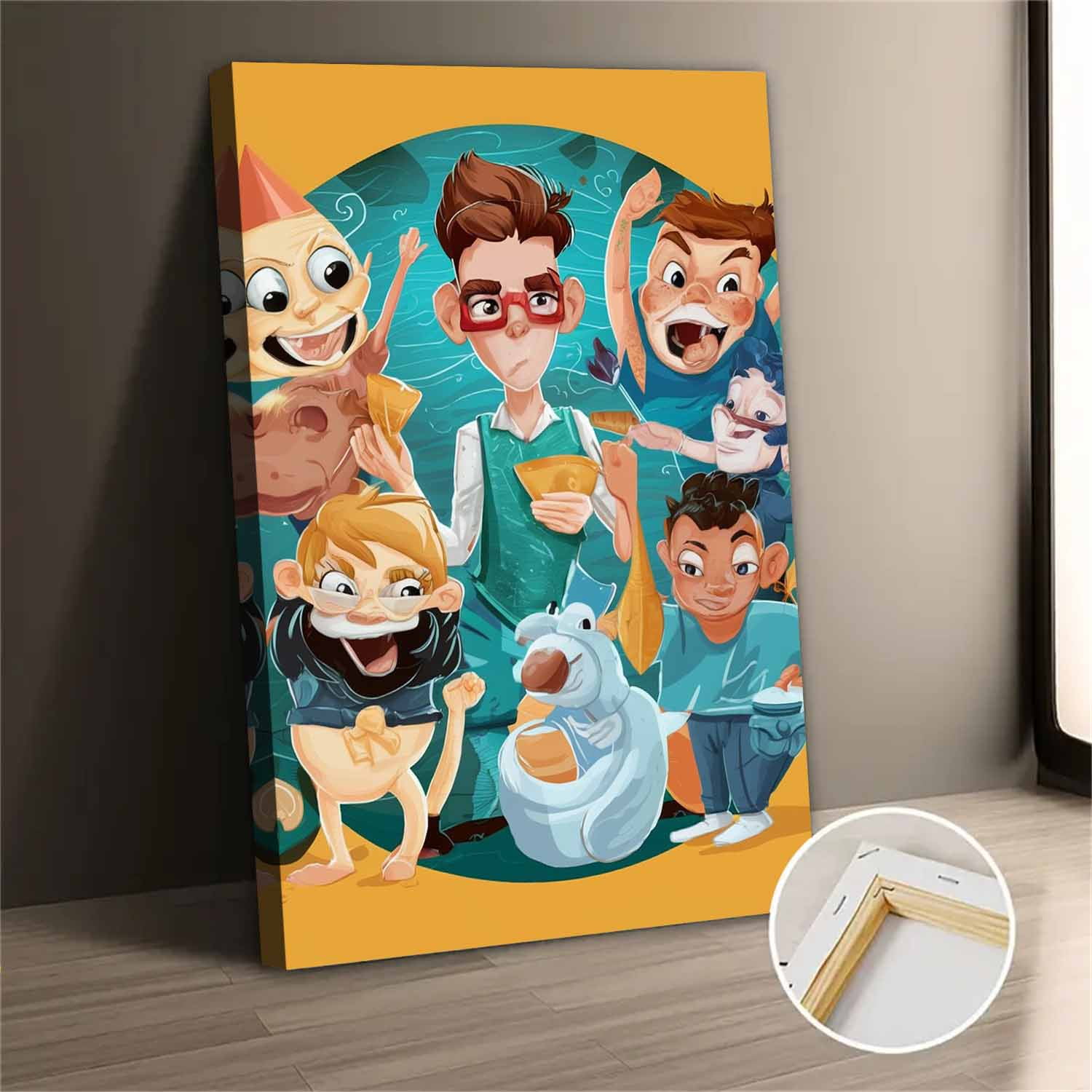 Funny Cartoon Characters Canvas Wall Art For Bedroom Living Room ...