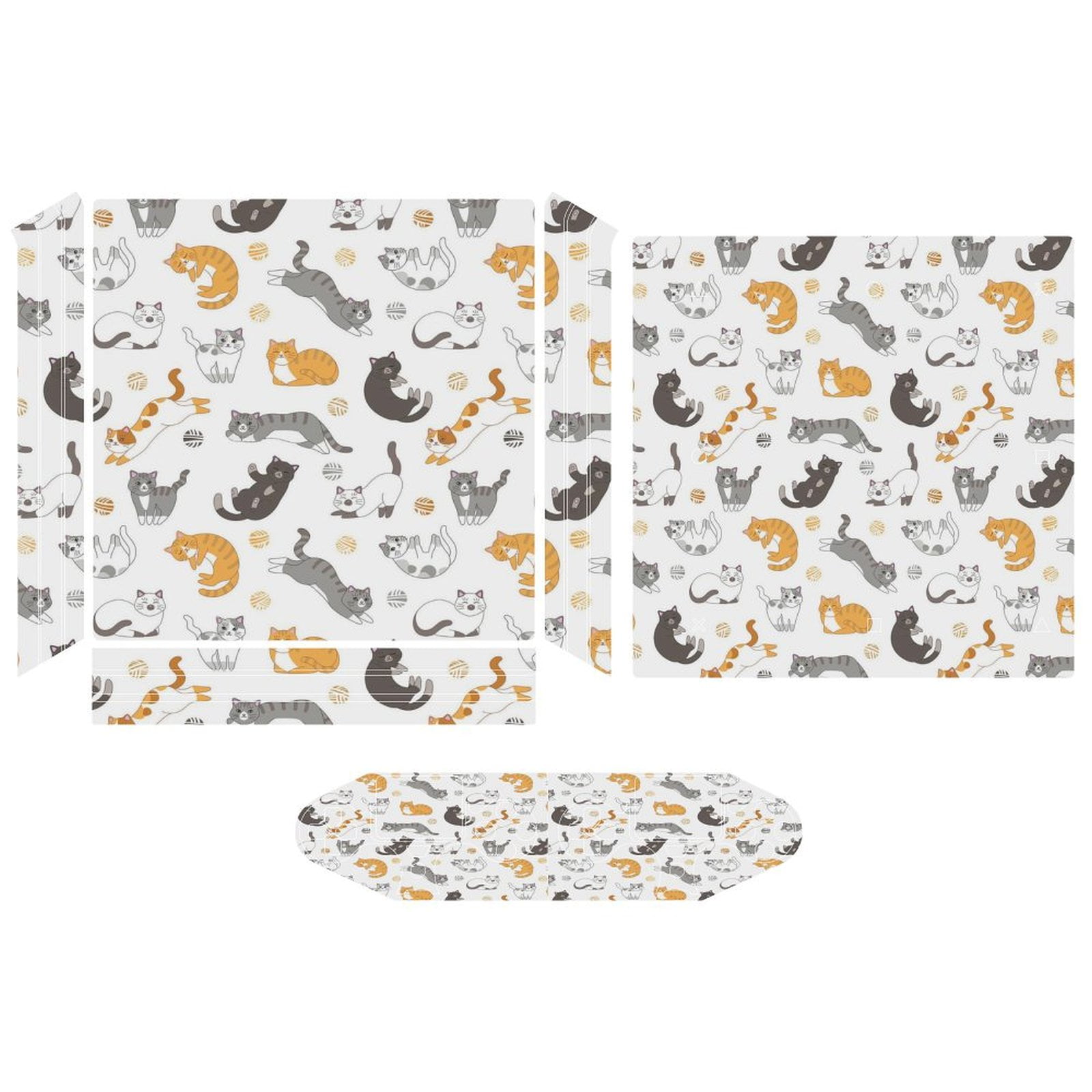 Funny Cartoon Cute Cat Red Orange Gray PS4/PS4 Pro/PS4 Slim Skin ...