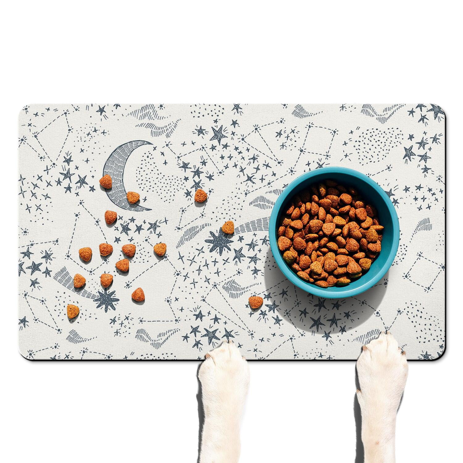 Funny Cartoon Dog Feeding Mat - Eco-Friendly Pet Food Spill Mat with ...
