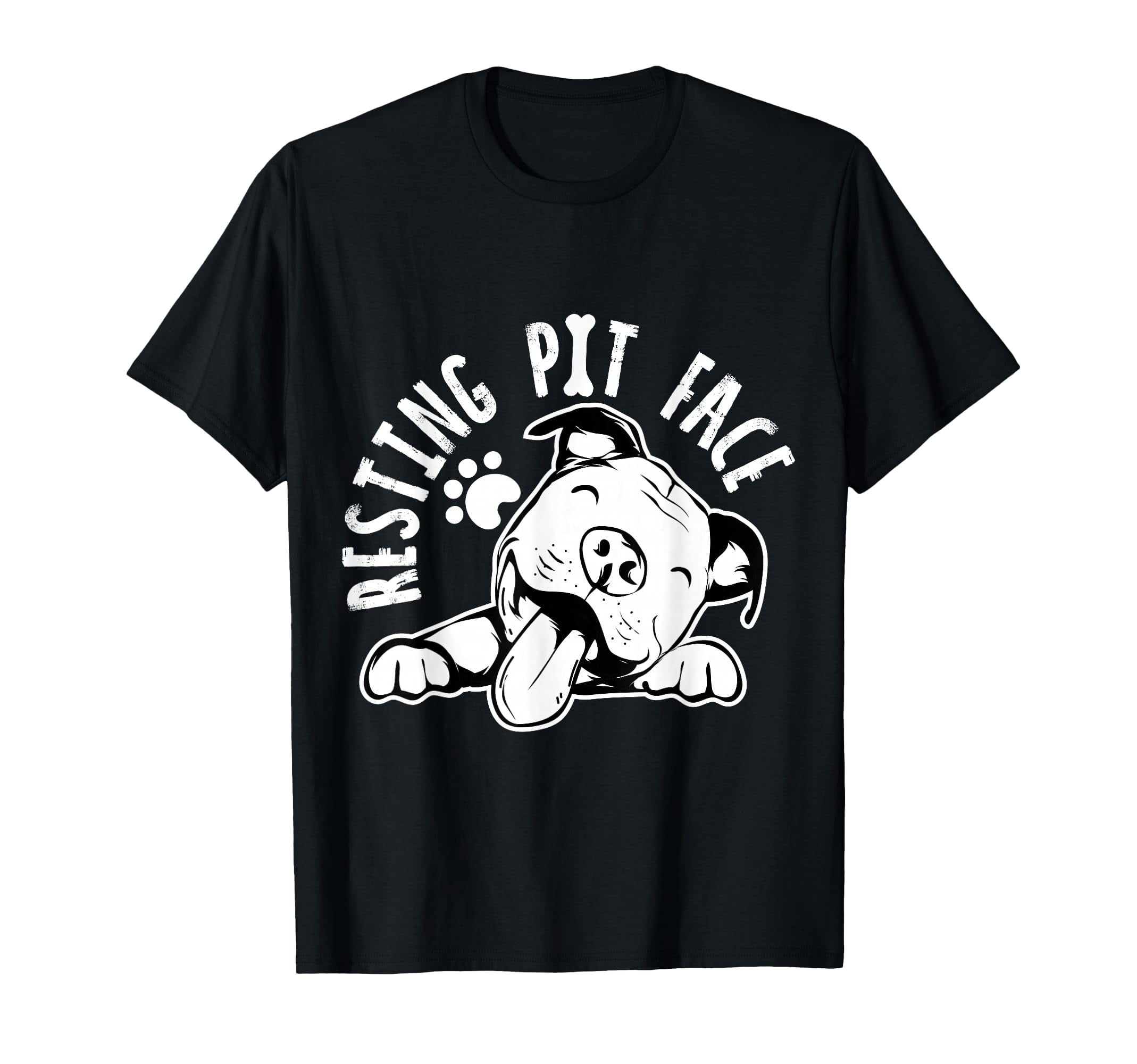 Funny Cartoon Dog Resting Pit Face T-Shirt for Pet Lovers and Meme Fans ...
