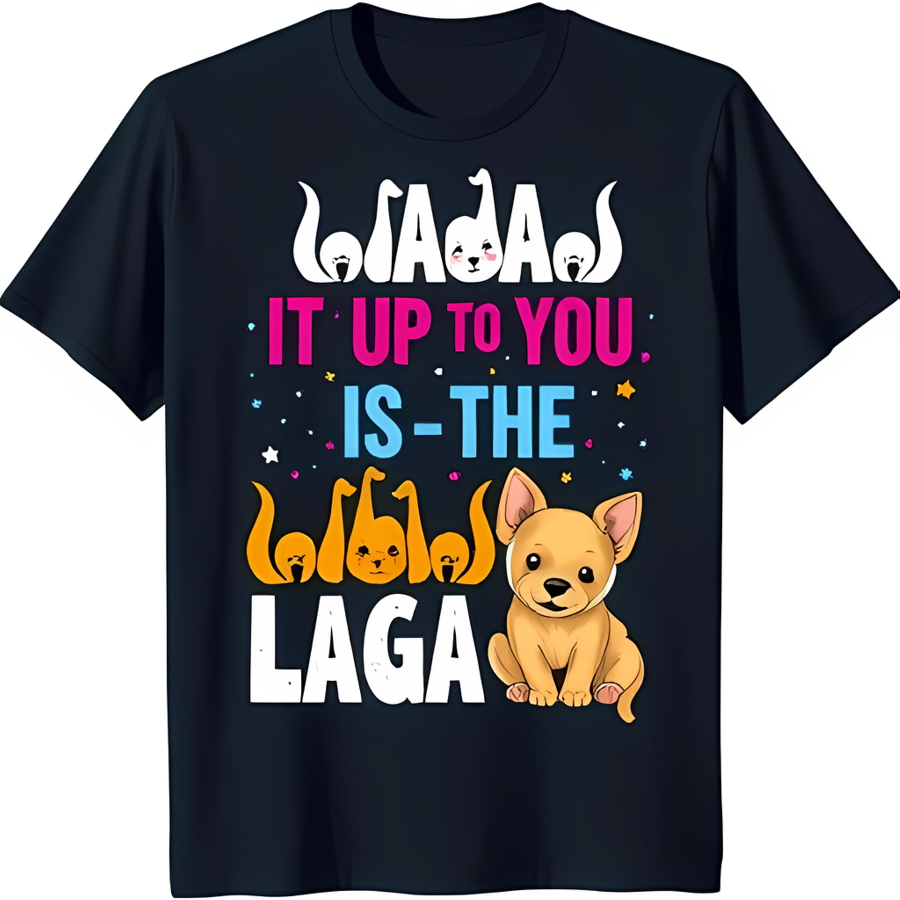 Funny Cartoon Dogs T-Shirt with Pink Dog Design & Star Border WAAAAS IT ...