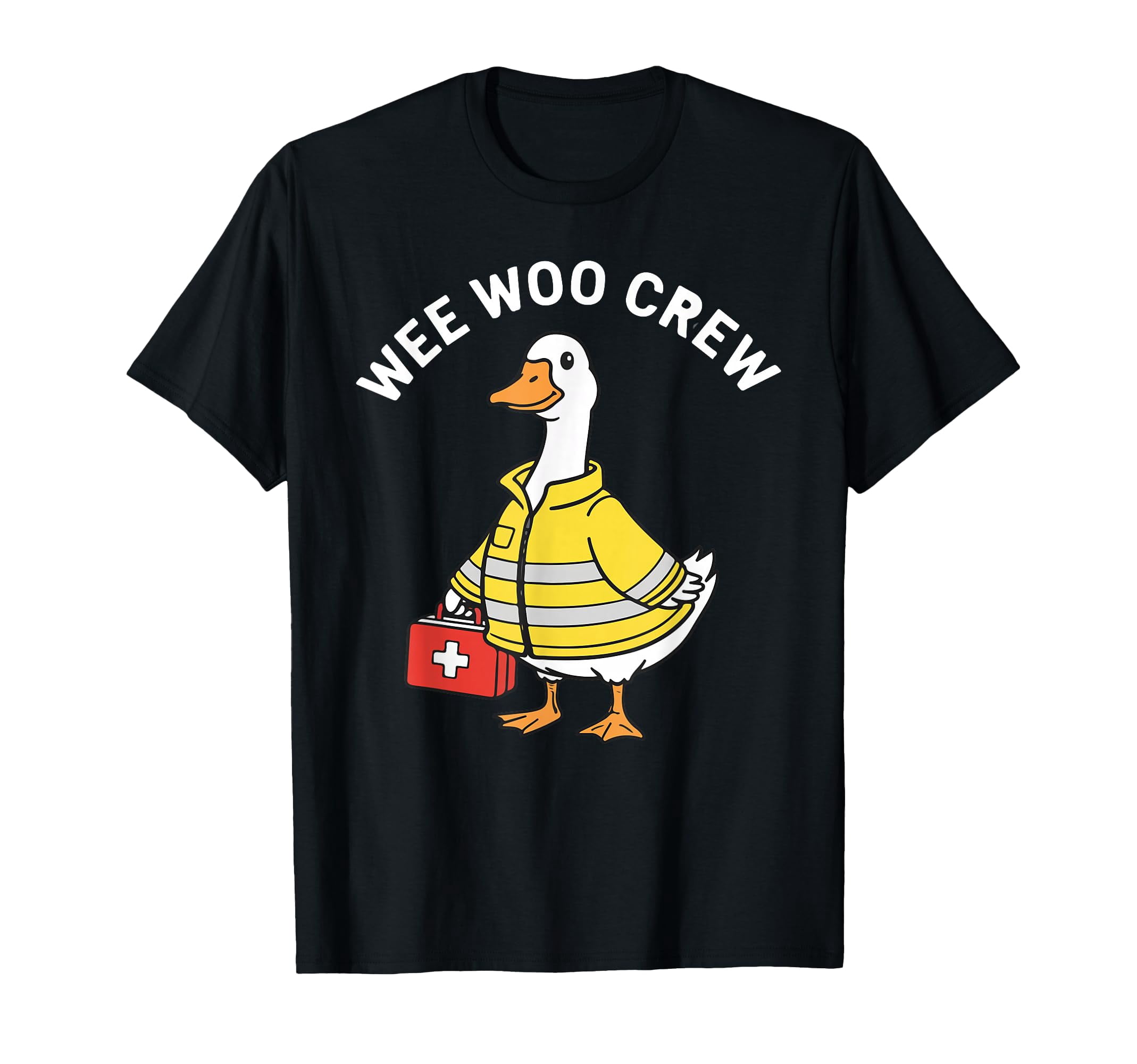Funny Cartoon Duck EMT Paramedic T-Shirt for Wee Woo Crew Enthusiasts ...