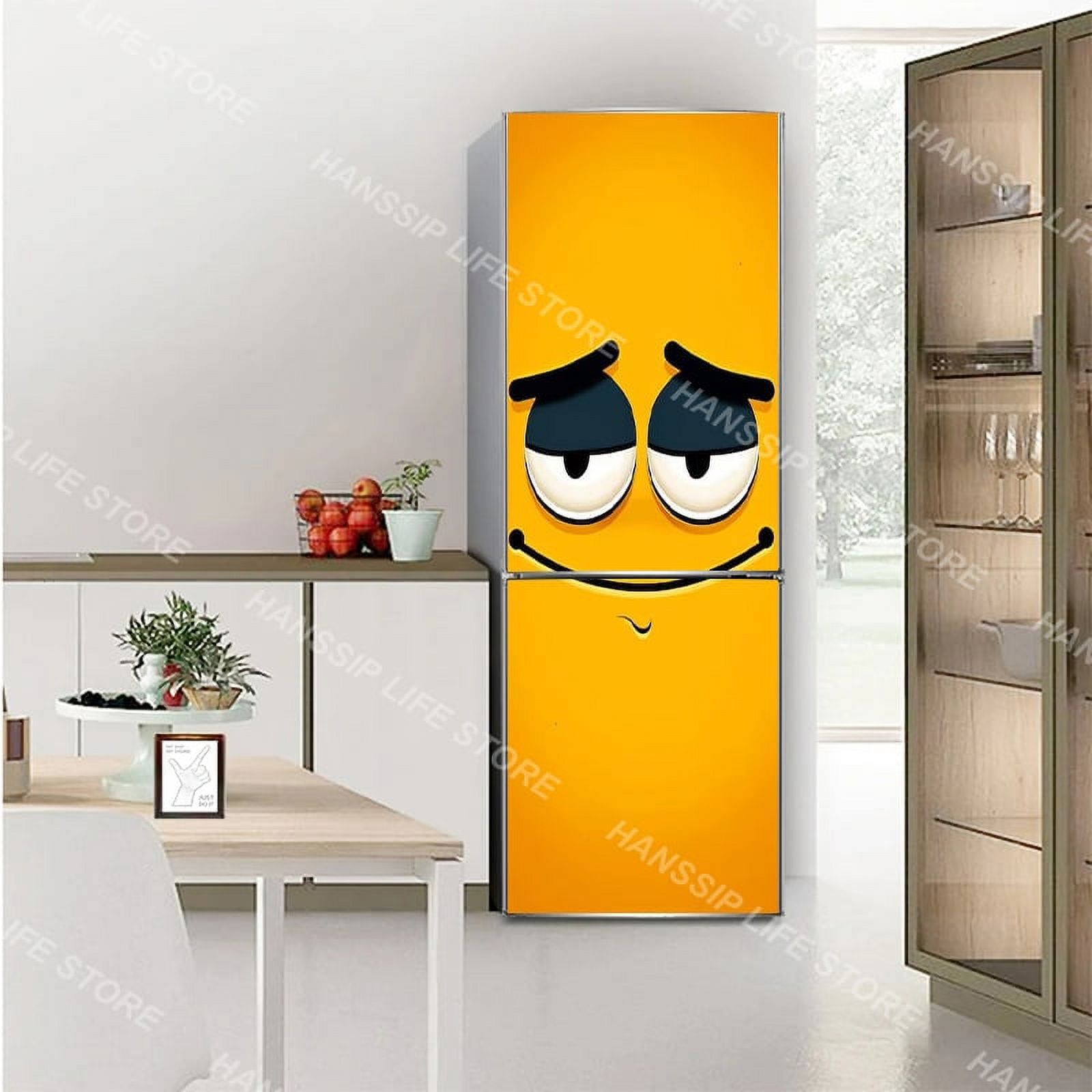 Funny Cartoon Facial Expressions Fridge Door Decals Kitchen Wallpaper ...