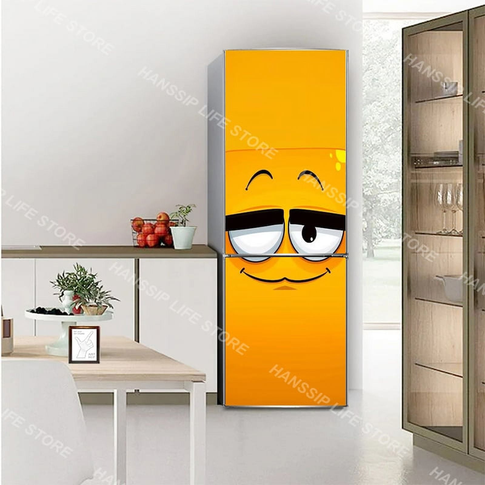 Funny Cartoon Facial Expressions Fridge Door Decals Kitchen Wallpaper ...