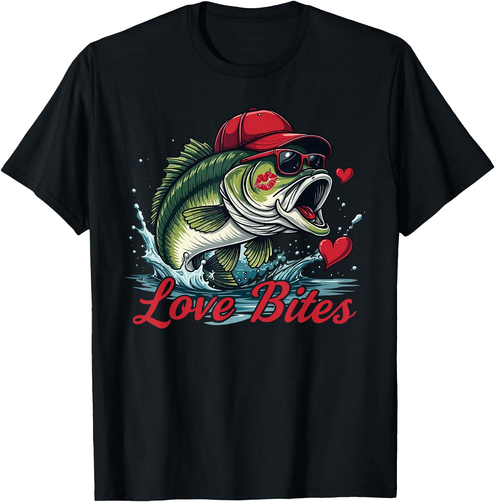 Funny Cartoon Fish Valentine's T-Shirt for Love and Fishing Enthusiasts ...