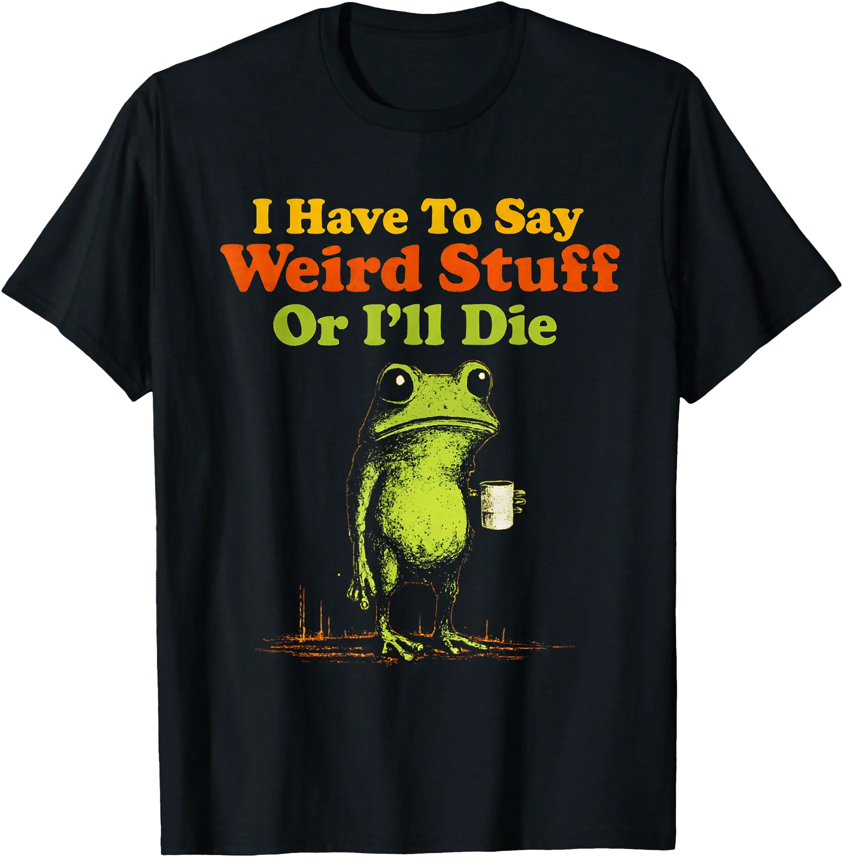 Funny Cartoon Frog Meme T-Shirt for Humor Lovers and Quirky Style ...