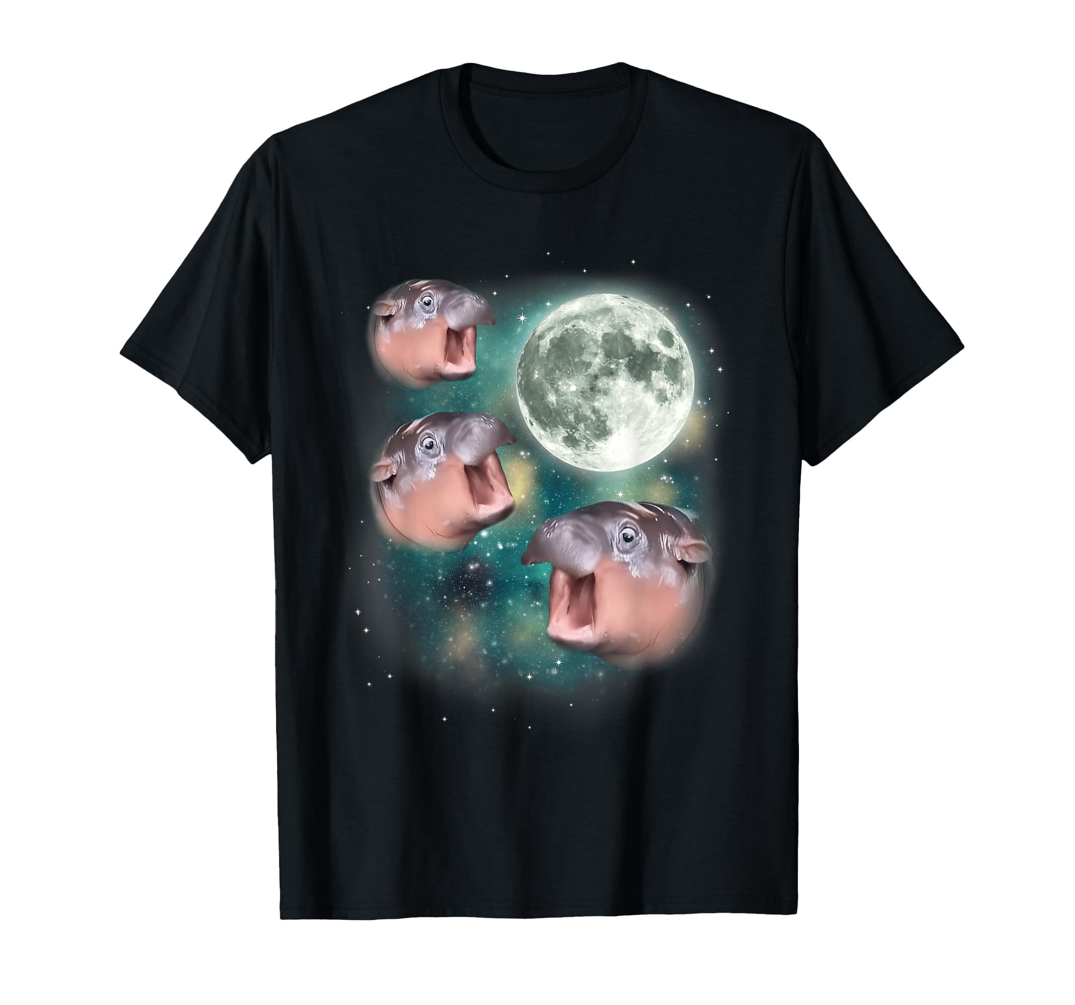 Funny Cartoon Hippos Cosmic T-Shirt for Unique Style and Humor ...