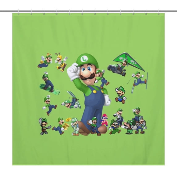Funny Cartoon Luigi's Mansion Shower Curtain Decor Bath Curtain ...