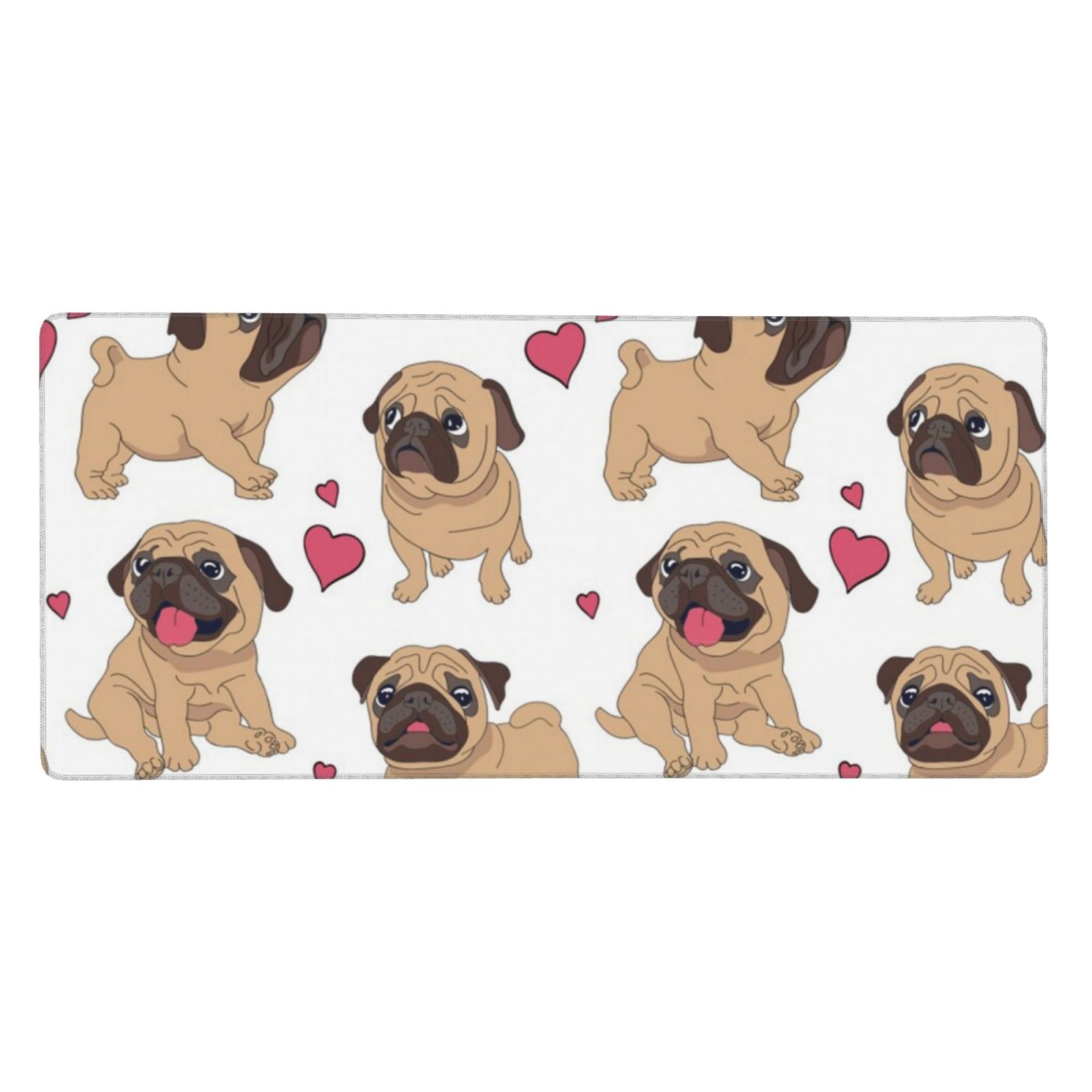 Funny Cartoon Pugs Puppies Mousepad Large Mouse Pad Desk Pad Computer ...