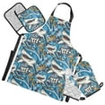 Funny Cartoon Sharks 5 Pcs Kitchen Set Heat Resistant Oven Mitts and ...