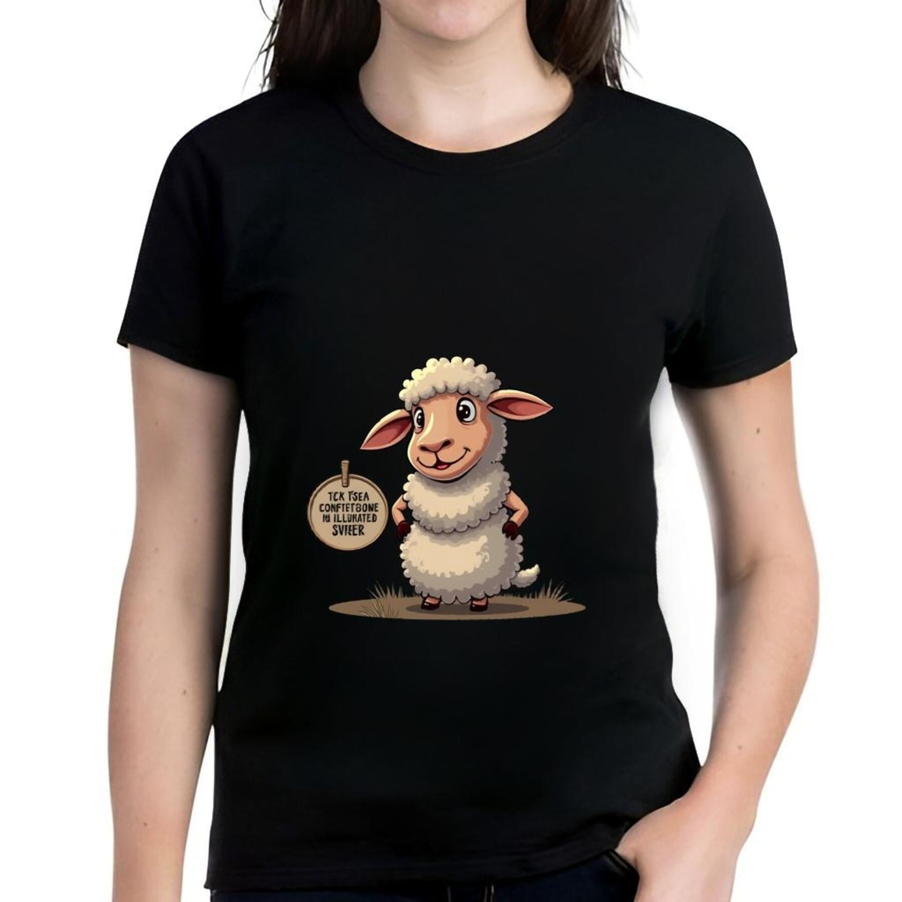 Funny Cartoon Sheep T-Shirt - " YOU TALKED TO A SINNER " Graphic Tee ...