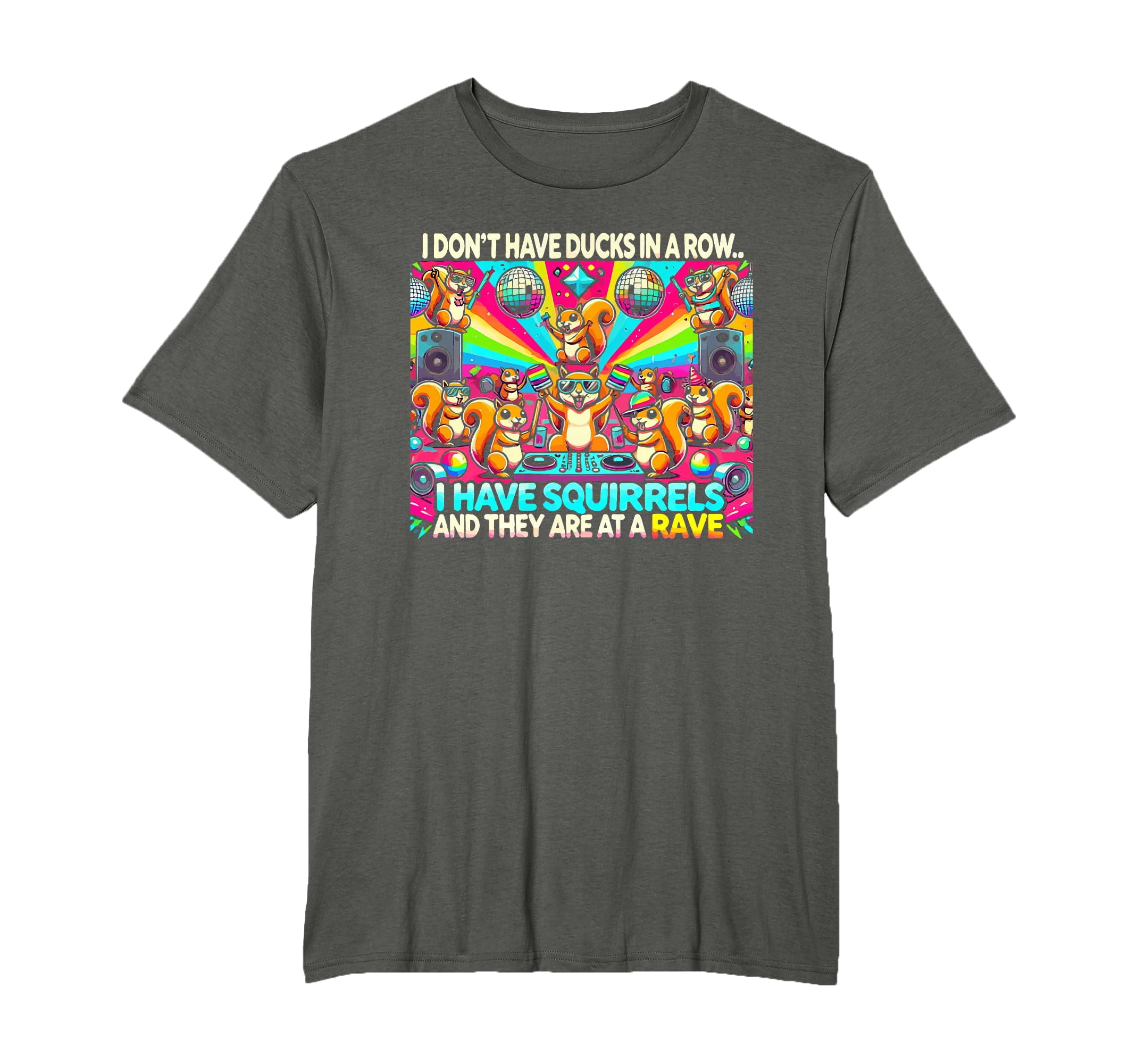 Funny Cartoon Squirrels at a Rave T-Shirt for Unique Humor and Style ...