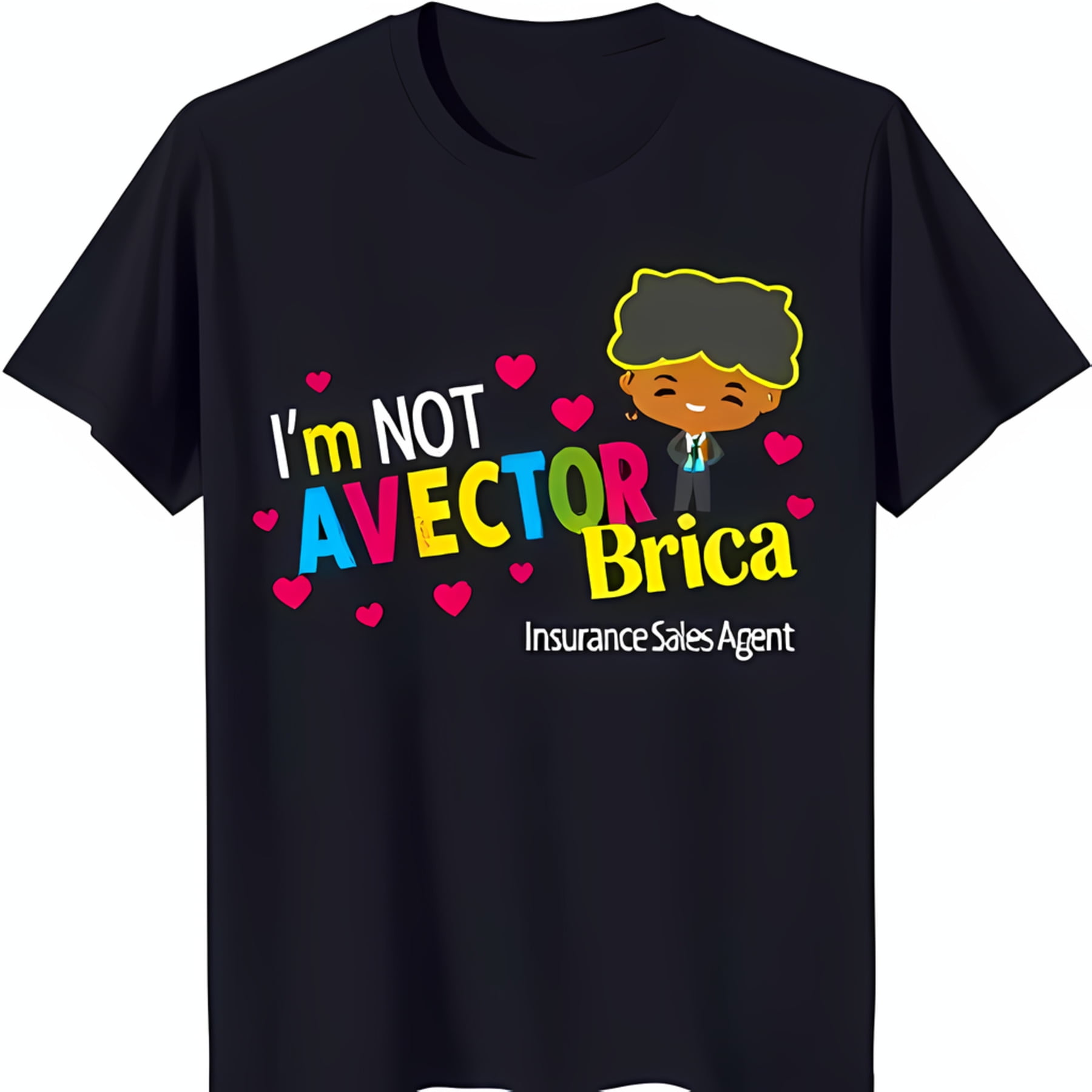 Funny Cartoon T-Shirt: Smiling Person in Light Blue Suit 'I'm Not A ...