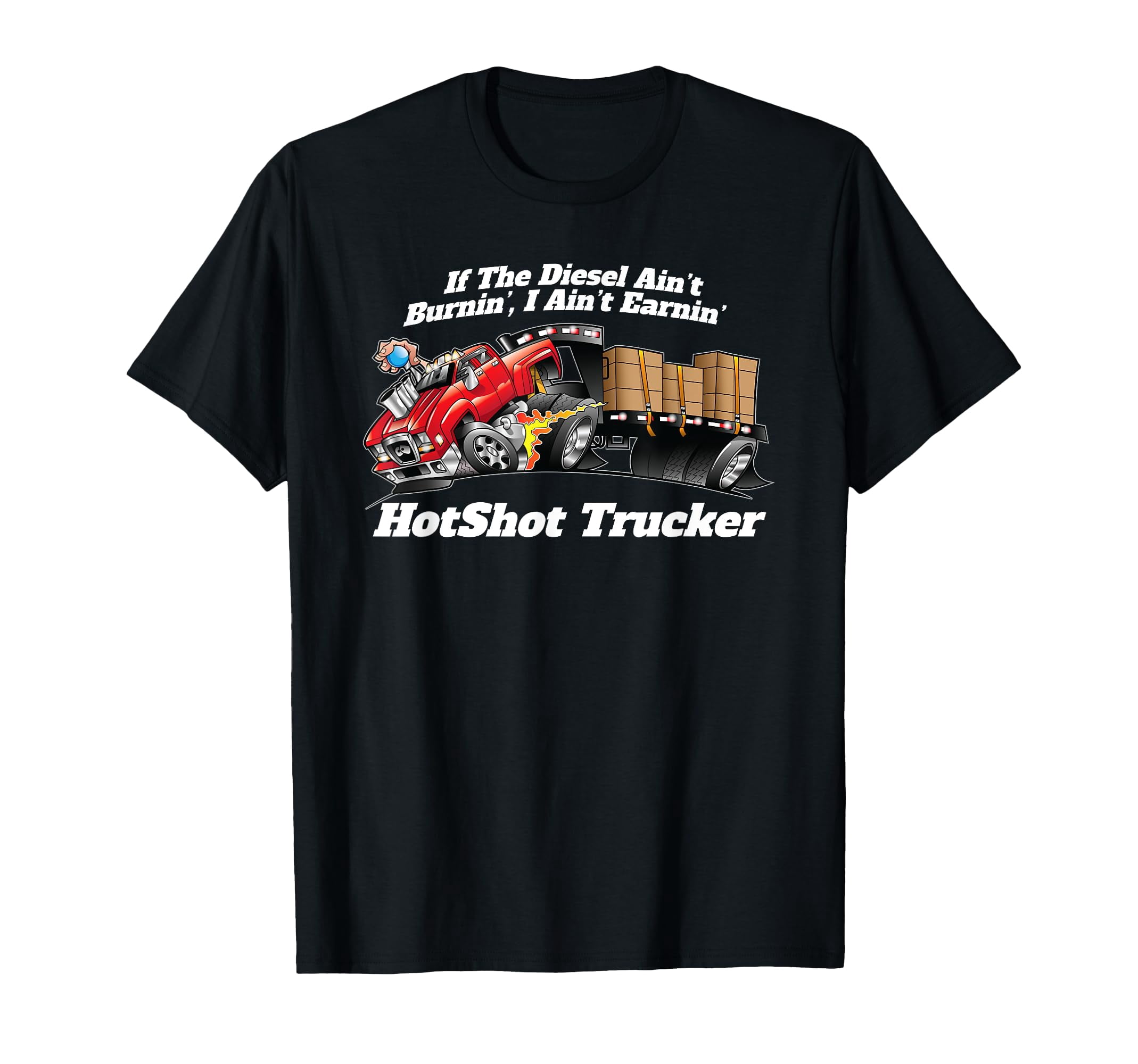 Funny Cartoon Truck Driver T-Shirt for Diesel Enthusiasts and Truck ...