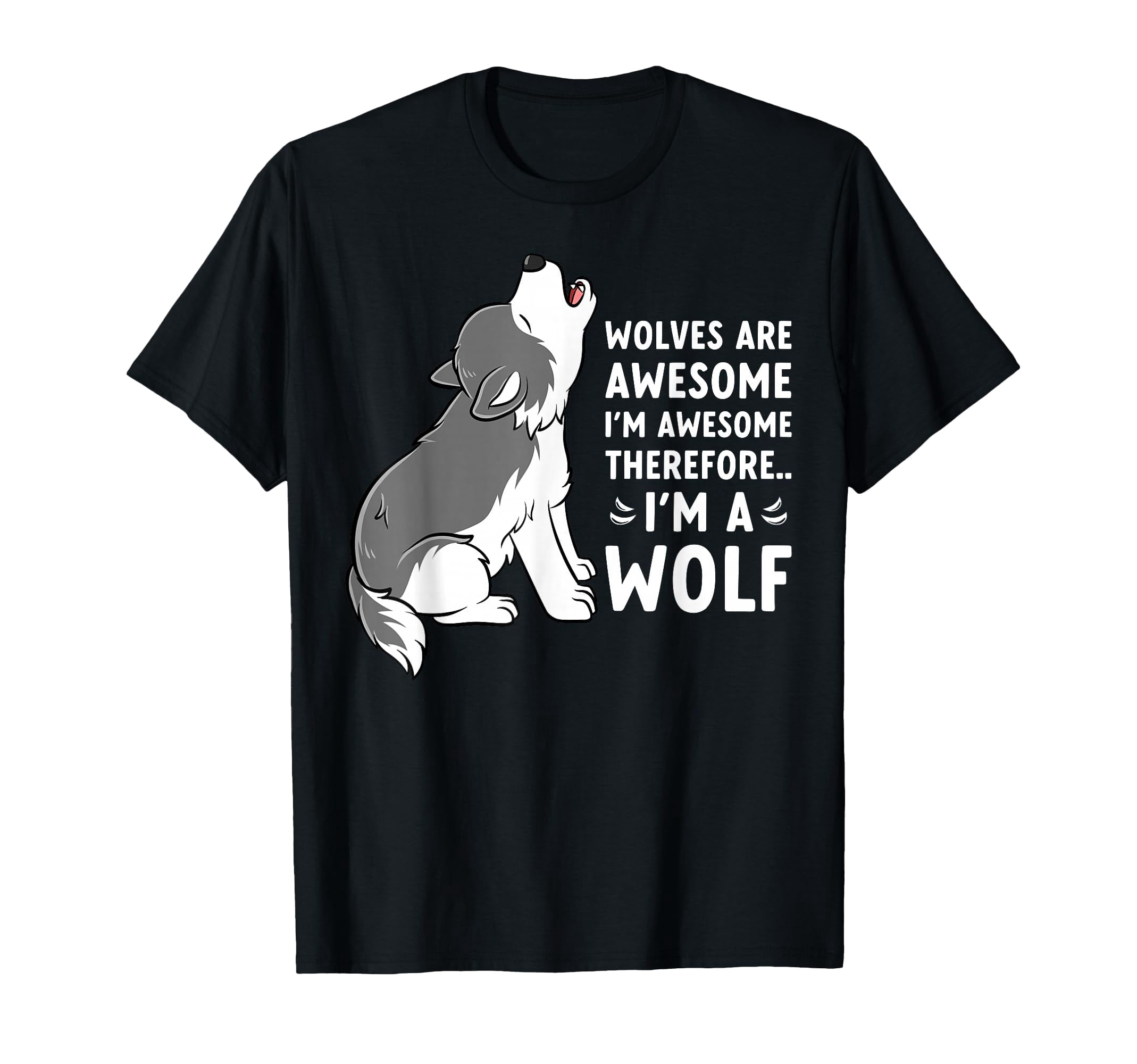 Funny Cartoon Wolf Howling T-Shirt - Perfect for Animal Lovers and ...