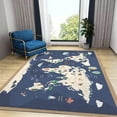 Funny Cartoon World Map Kids Rugs, Children's Animal Map Non Slip Stain ...