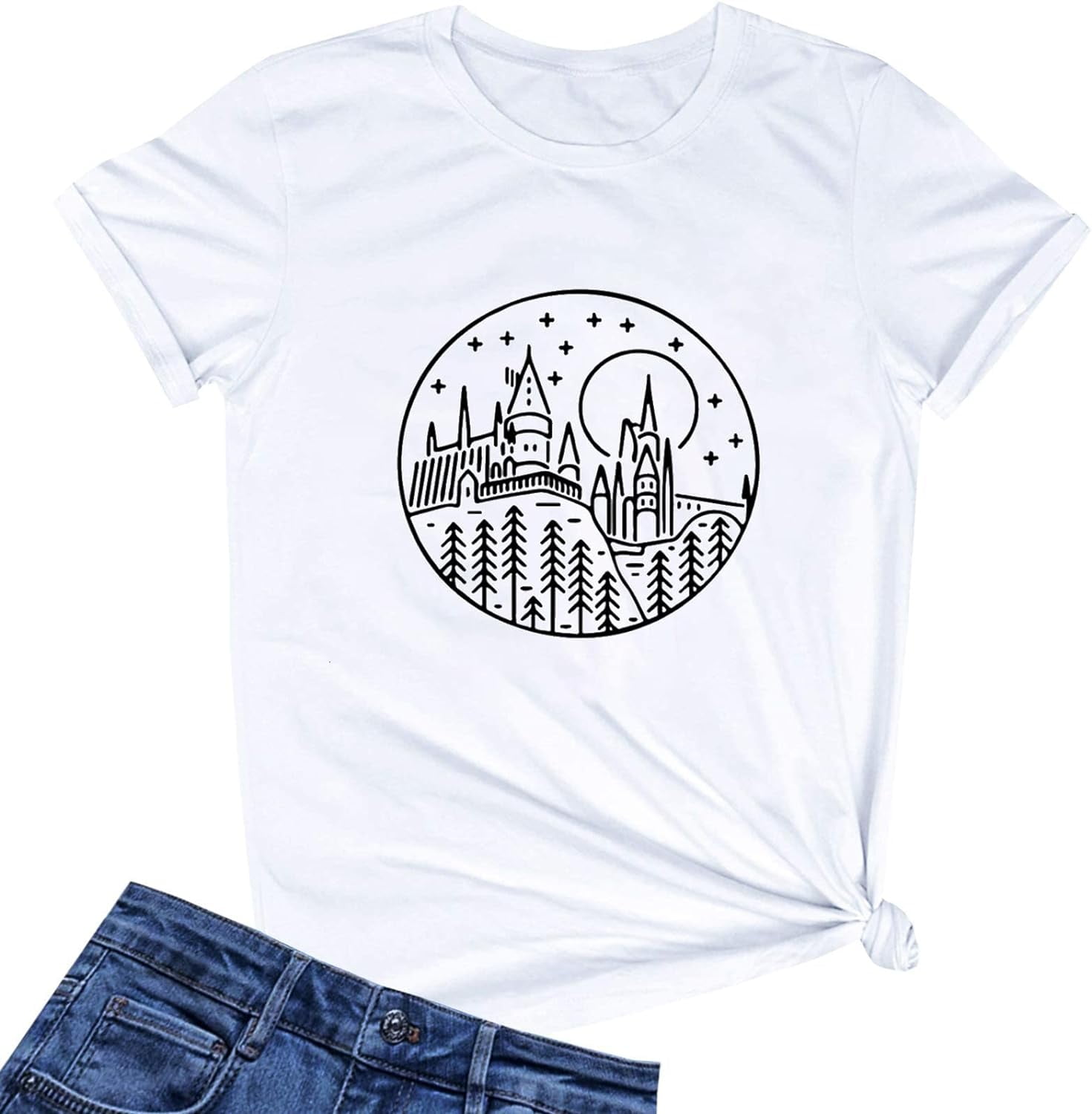 Funny Castle Shirt Women Cute Family Vacation T-Shirt Wizard Shirt ...