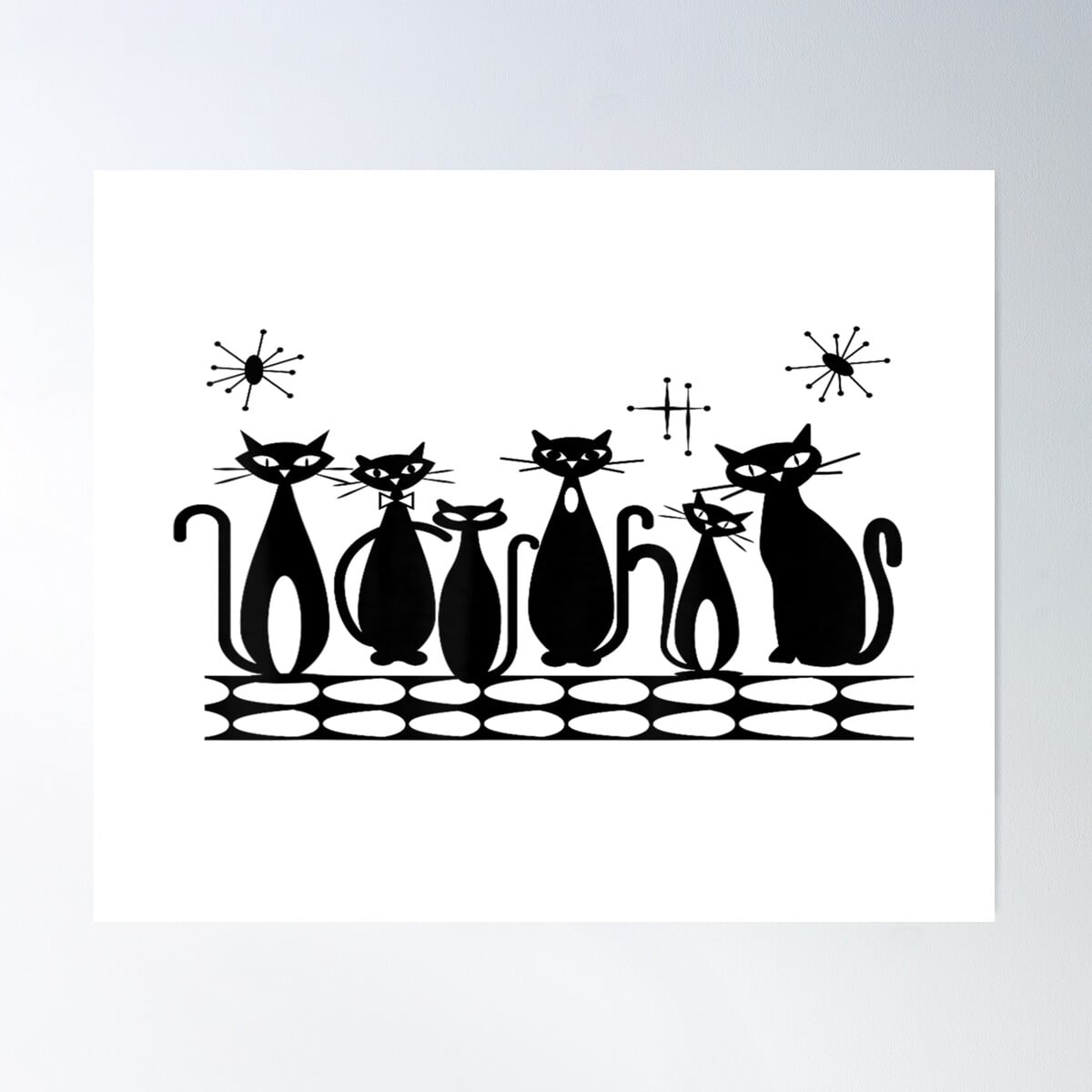 Funny Cat Art Print Stikers Poster Wall Art, Modern Wall Decor For ...