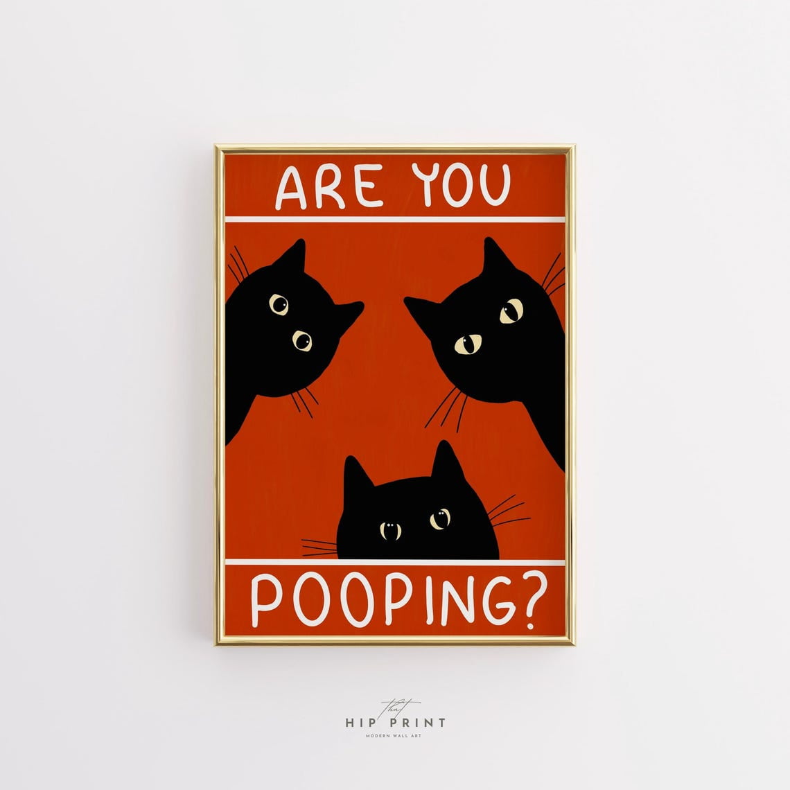 Funny Cat Bathroom Print, Black Cat Wall Art, Quirky Bathroom Decor ...