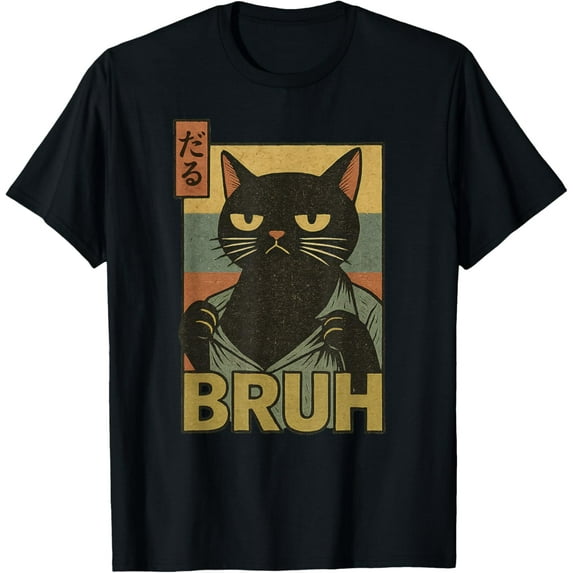 Funny Cat Bruh Teen Boys Girls Men Women Meme Japanese Anime T-Shirt ...