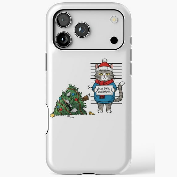 Funny Cat Christmas Grandpa Protective Case for iPhone 11 12 13 14 15 ...