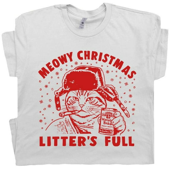 Funny Cat Christmas T-Shirt | Holiday Humor Graphic Tee for Men and ...
