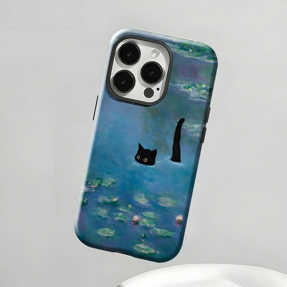 Funny Cat Emoji Painting Style Phone Case iPhone 17 11 12 13 14 15 16 ...