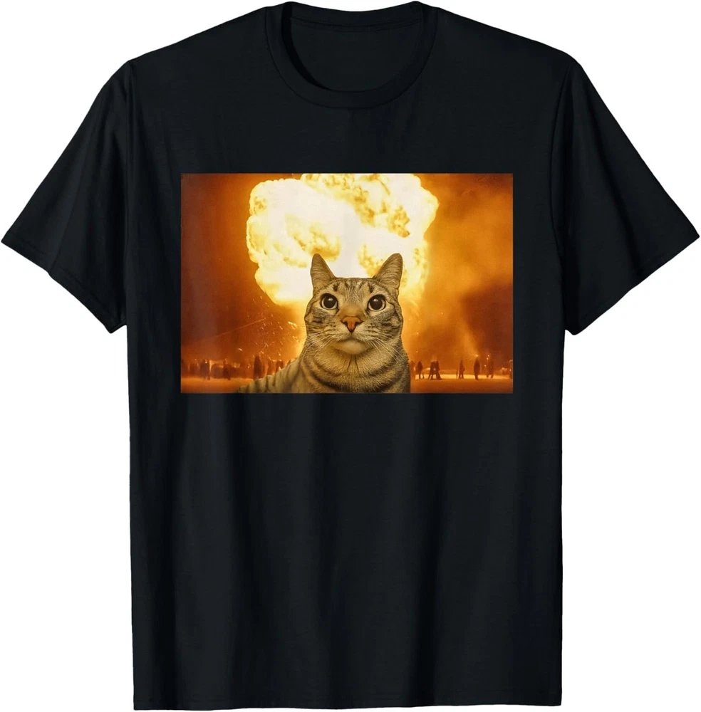 Funny Cat Explosion Meme Brain Rot Men Women Humor Design Gift Unisex T ...