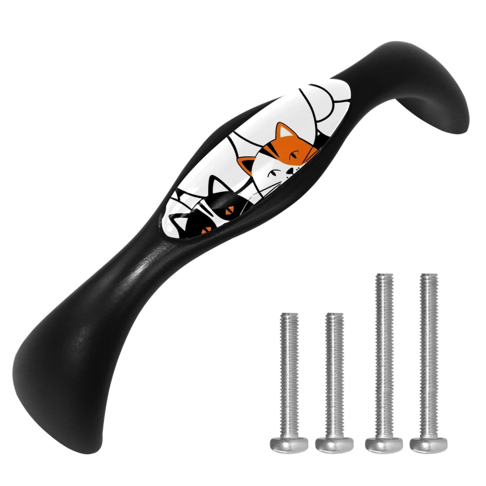 Funny Cat Face Kitchen Cabinet Pull Knobs Drawer Hardware Handles for ...