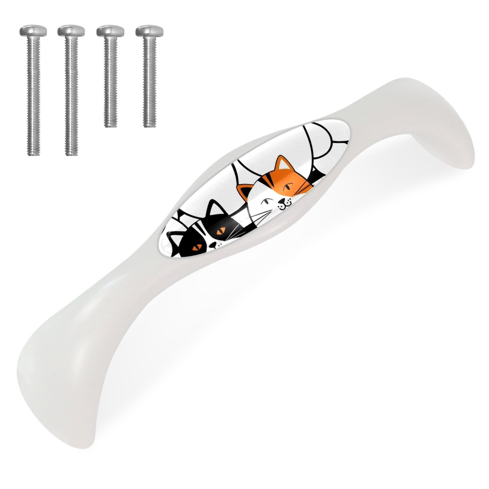 Funny Cat Face Kitchen Cabinet Pull Knobs Drawer Hardware Handles for ...