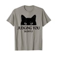 Funny Cat Face T-Shirt with 'Judging You Silently' Saying for Animal ...