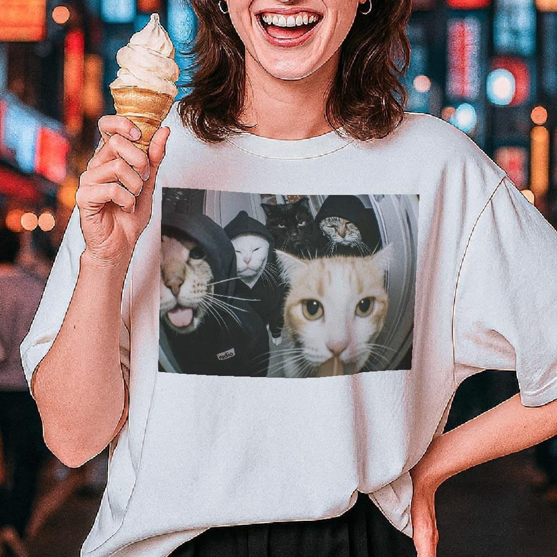 Funny Cat Gang Squad Shirt, Viral Cat Shirt, Gen Z Joke Shirt, Sad Cat ...