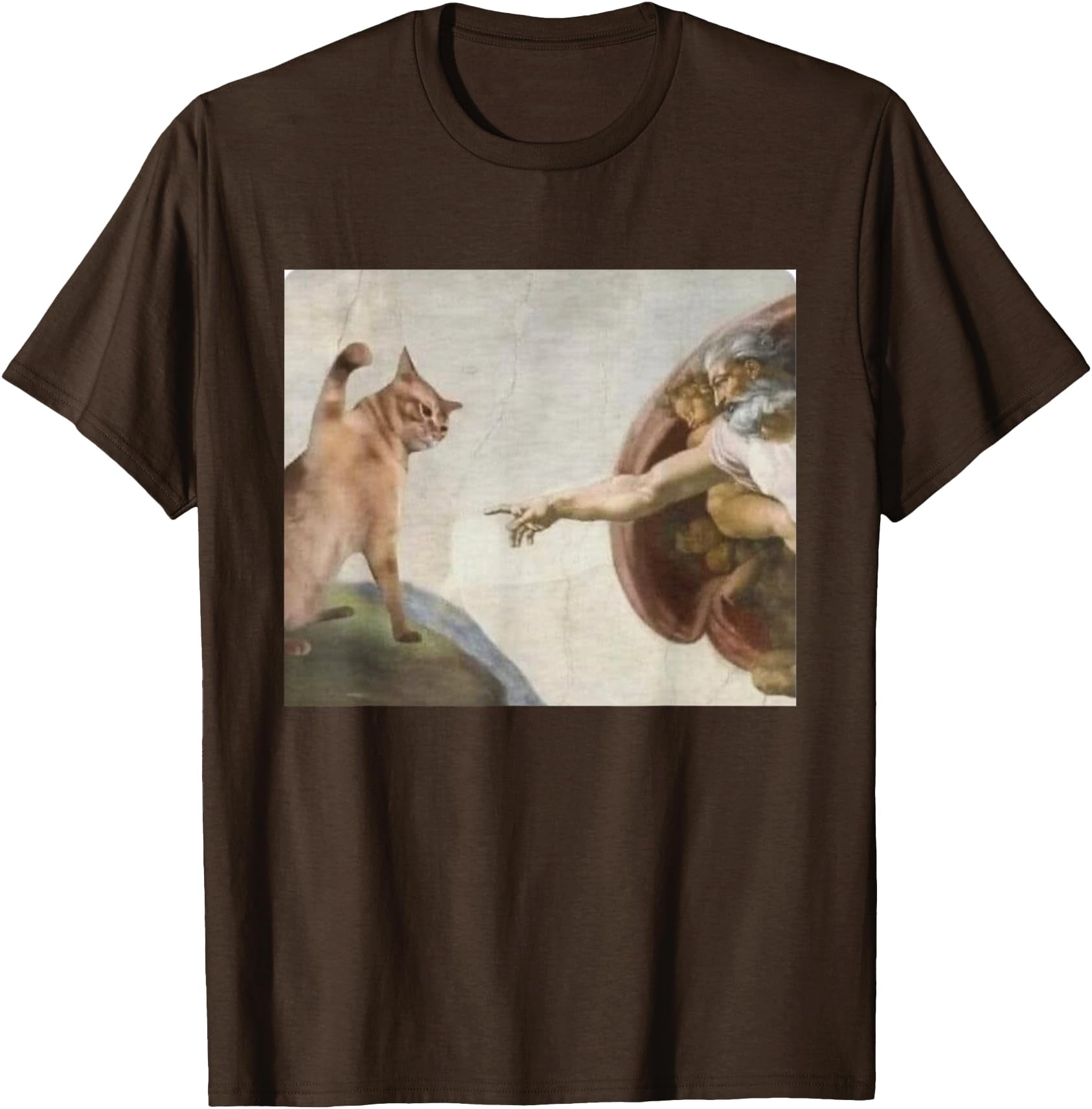 Funny Cat God Creation of Adam meme Michelangelo Jesus art Unisex T ...