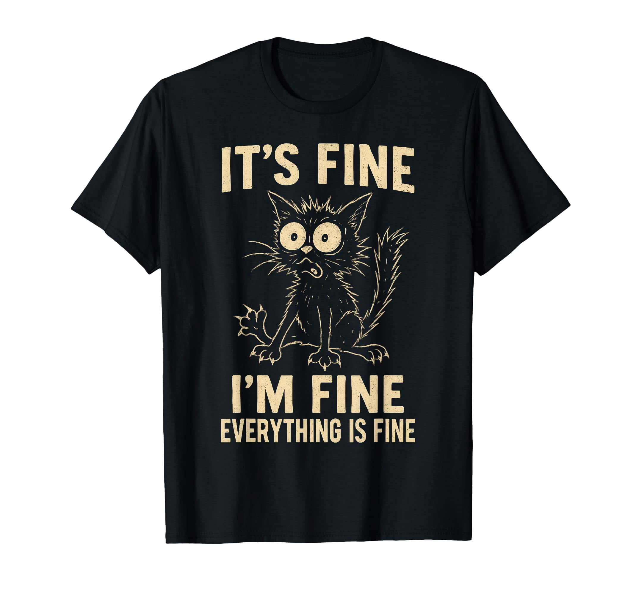 Funny Cat Graphic T-Shirt for Men and Women - Weird Crazy Meme Design ...