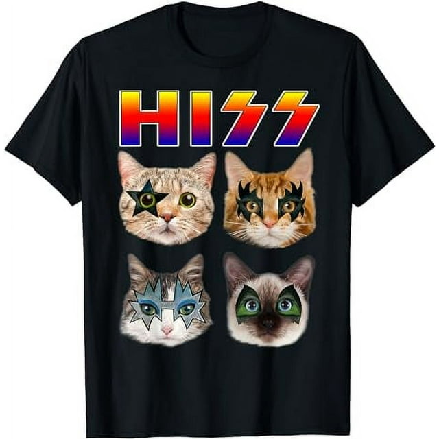 Funny Cat Hiss Rock and Roll For Cat Lover, Cat Dad, Cat mom T-Shirt ...
