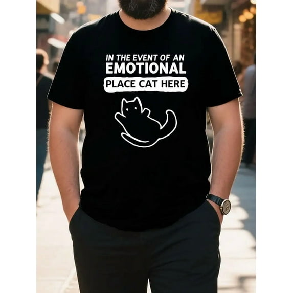 Funny Cat Hug Emotional Support Graphic Short Sleeve Cotton T-Shirt for ...