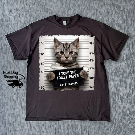 Funny Cat I Shredded The Toilet Paper Shirt, Retro Funny Cat T-shirt ...